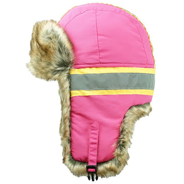 Pälsmössa Flaps Reflex Barn/Junior Rosa » Fiska.nu - Fiskebutik